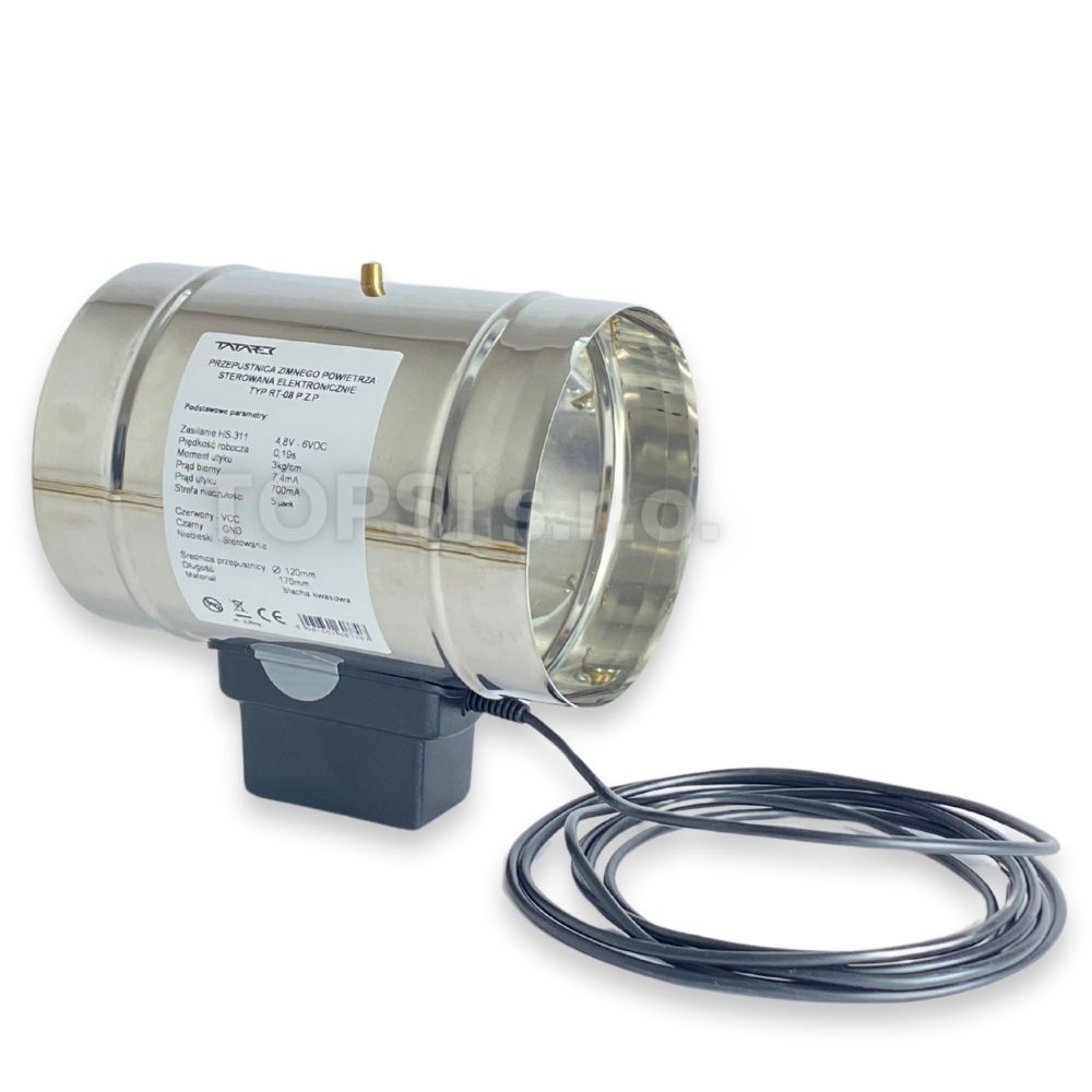 Tatarek - Ovládaná klapka pr. 120 mm s tesnením pre teplovzdušné vložky ...